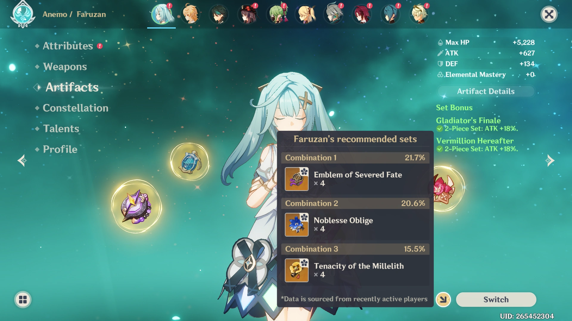 people used emblem noblesse and tenacity on faruzan??? | Fandom