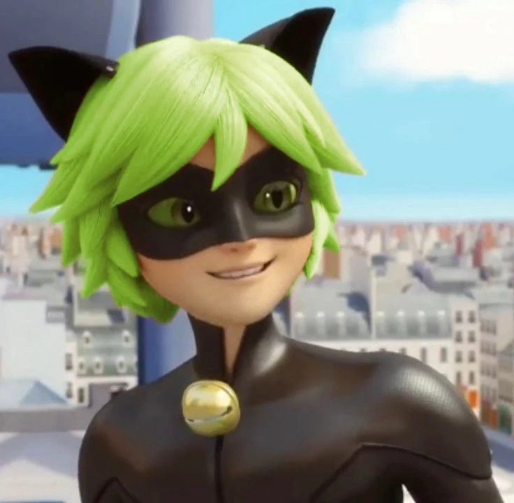 Cat Noir with green hair + Zoé with Marc’s hair | Fandom