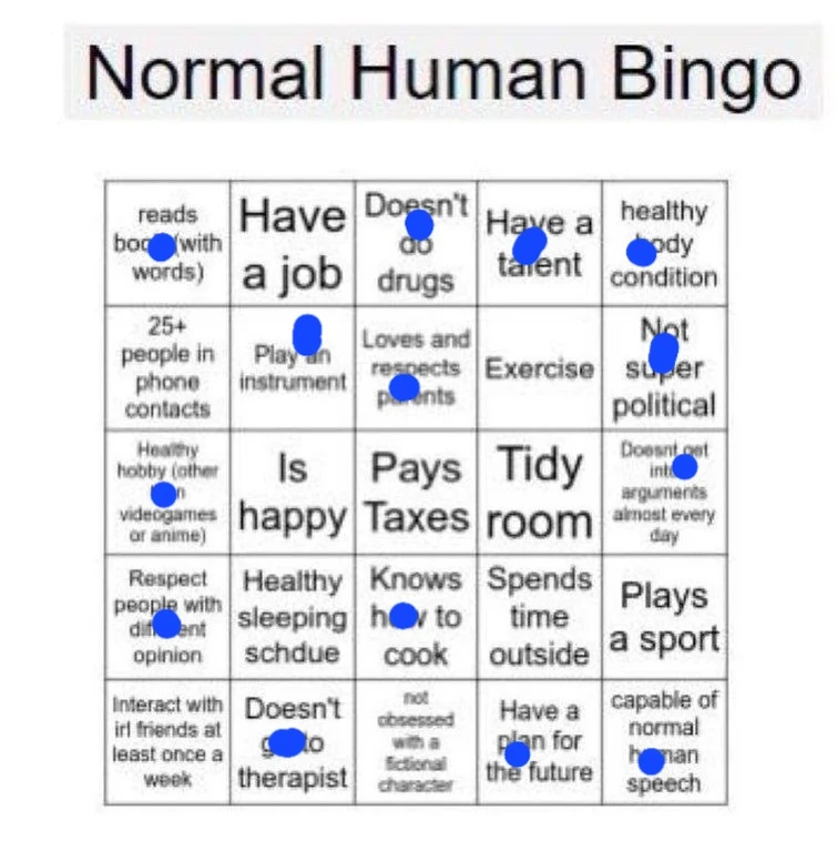Normal human bingo | Fandom