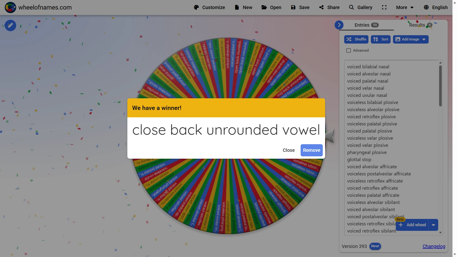 If the spinner lands on your favorite IPA symbol, you're out. (Round 33 ...