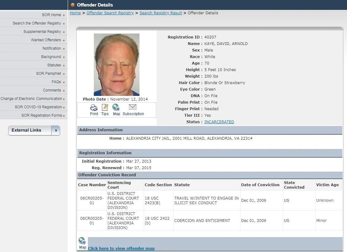 David Kaye incarcerated as of 2/20/2021 - anyone know why? | Fandom