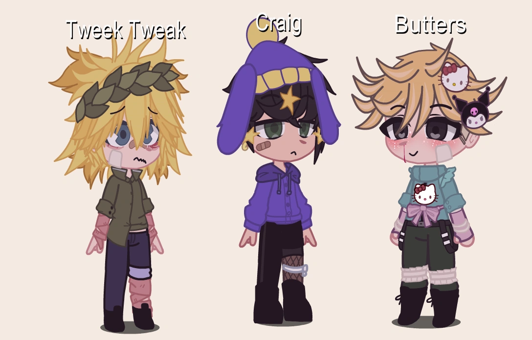 Are these good designs for Butters, Tweek, and Craig? | Fandom