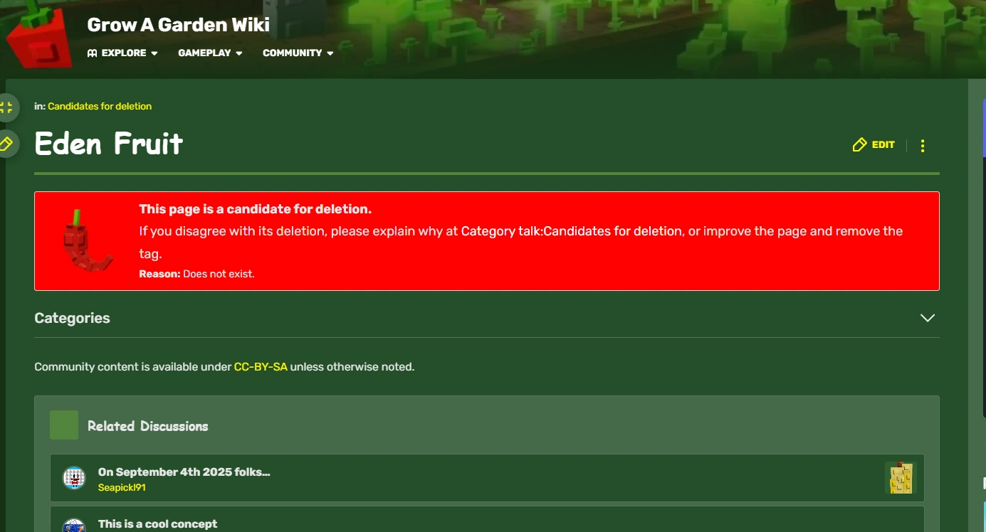 Bro who brought the Eden Fruit page back | Fandom