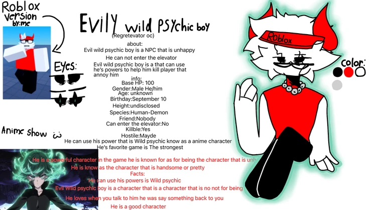 Evil Wild Psychic boy my Regretevator oc read carefully | Fandom