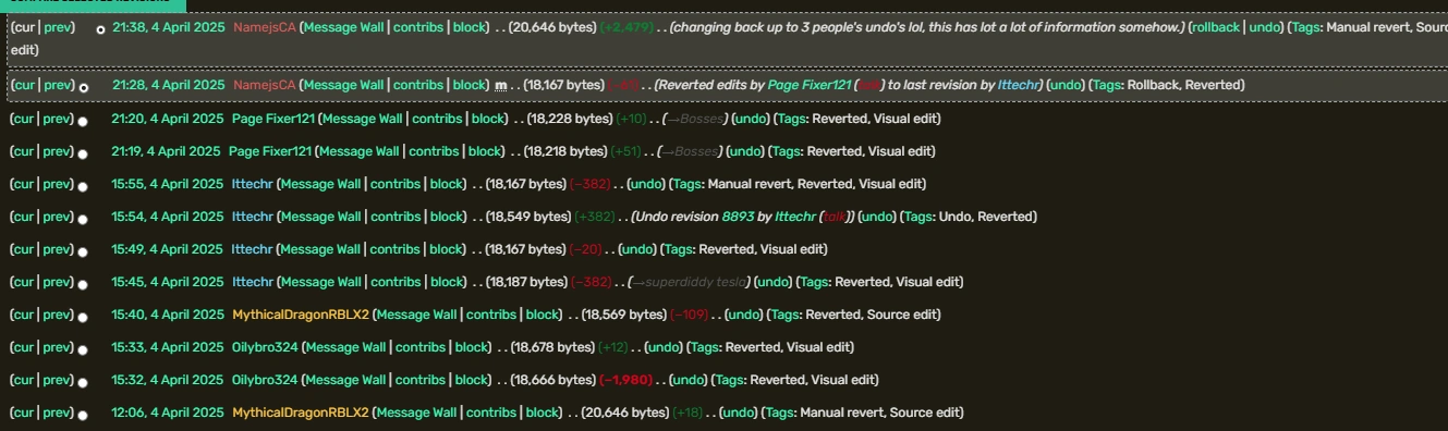 A bit of failed vandalism fixing. | Fandom