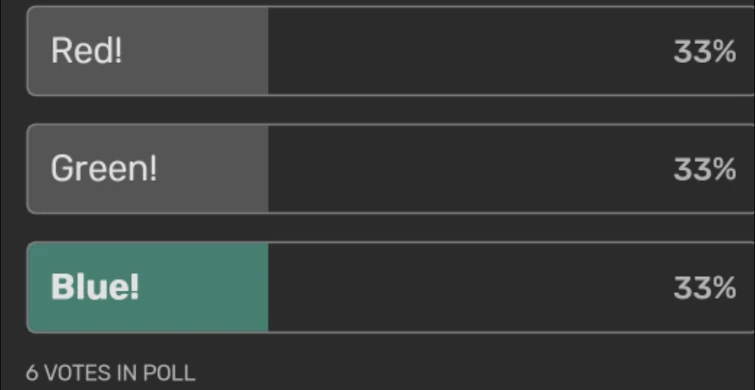 Out of curiousity, out of the 'RGB' colours, which one is your ...