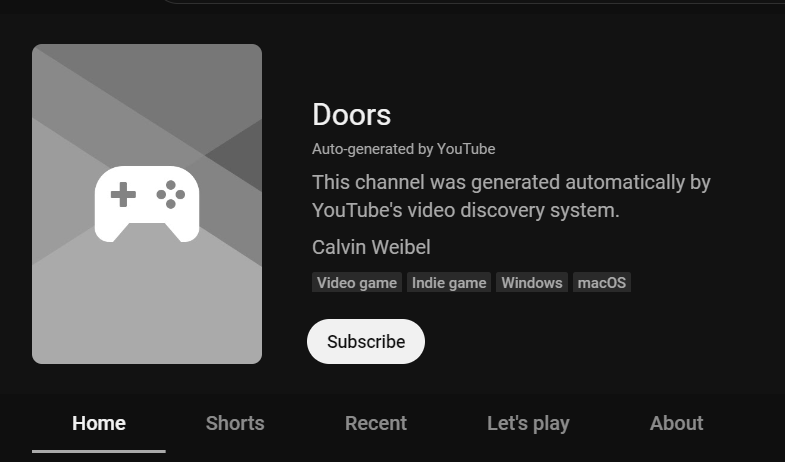 When doors was so realistic even youtube thought it was a separate game ...
