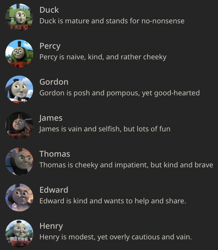 Thomas and Friends character.ai bots | Fandom