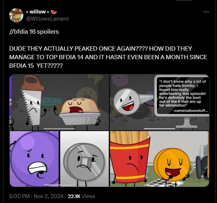 Is it me or did just BFDIA 16 leak too early | Fandom