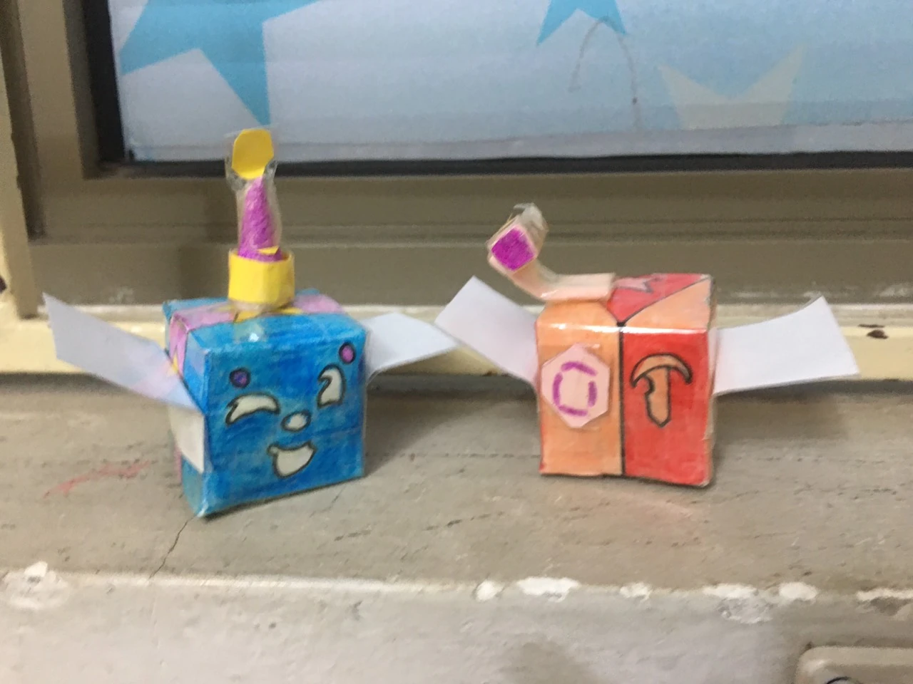 gifted precise bee and gifted buoyant bee are chilling in my window ...