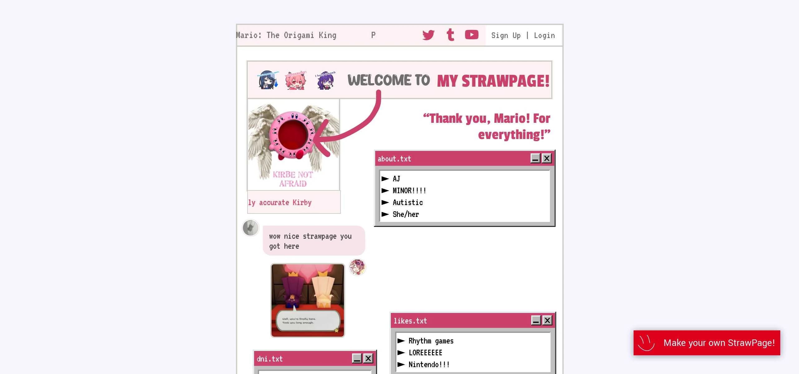 Send me stuff on my strawpage or something like that | Fandom