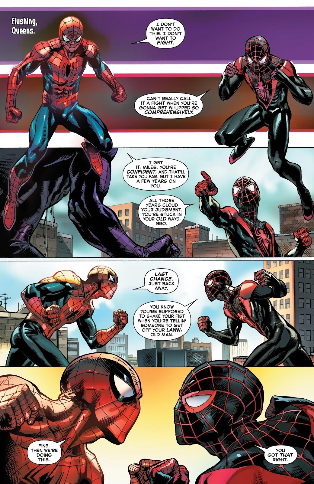 Kinda wanna see a friendly rivalry between Peter and Miles. Like this ...