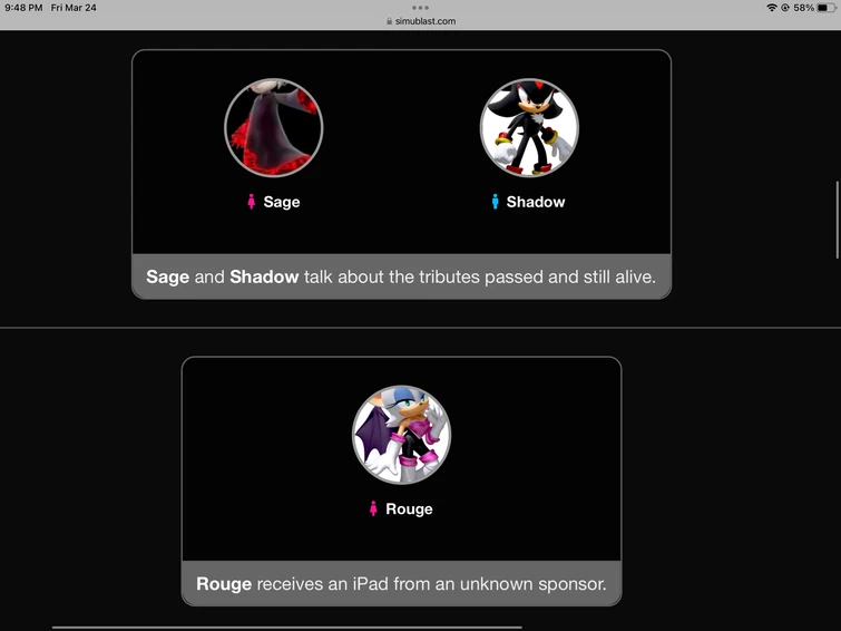 Sonic characters in the hunger games simulator | Fandom
