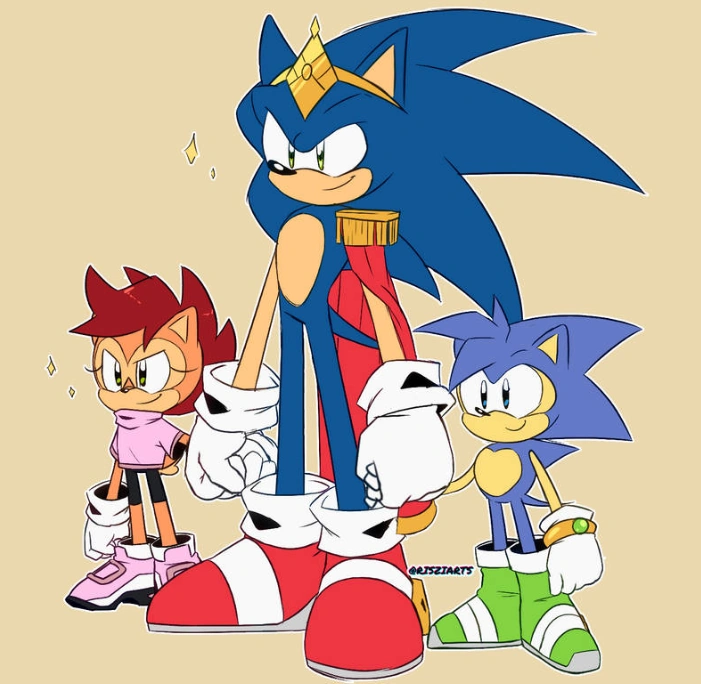 Sonic and kids (Art by RisziArts) | Fandom