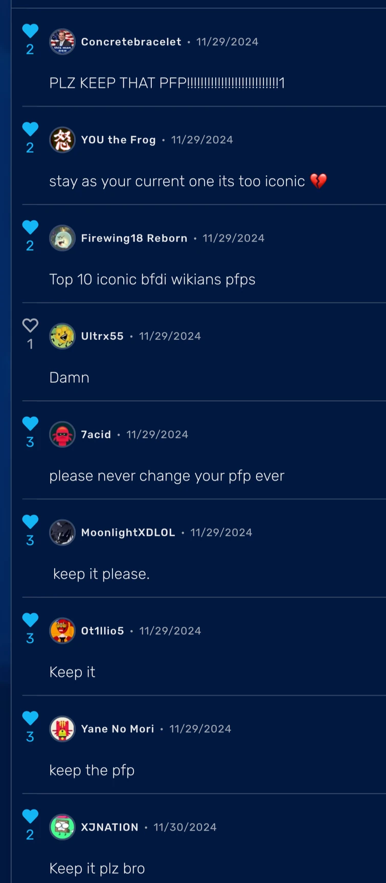 My bad yall I forgot y’all’s pleas to not change my pfp when it was ...