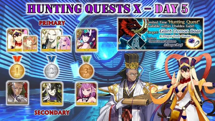 FGO NA – Hunting Quest X - Day 5: Demon Boar Hunt (3T farming 6-5 slot) | Fandom