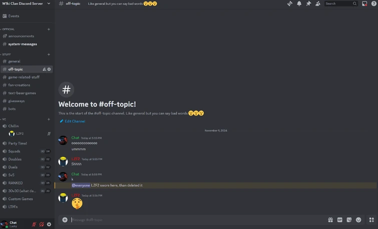 Wiki clan discord server lookin good | Fandom