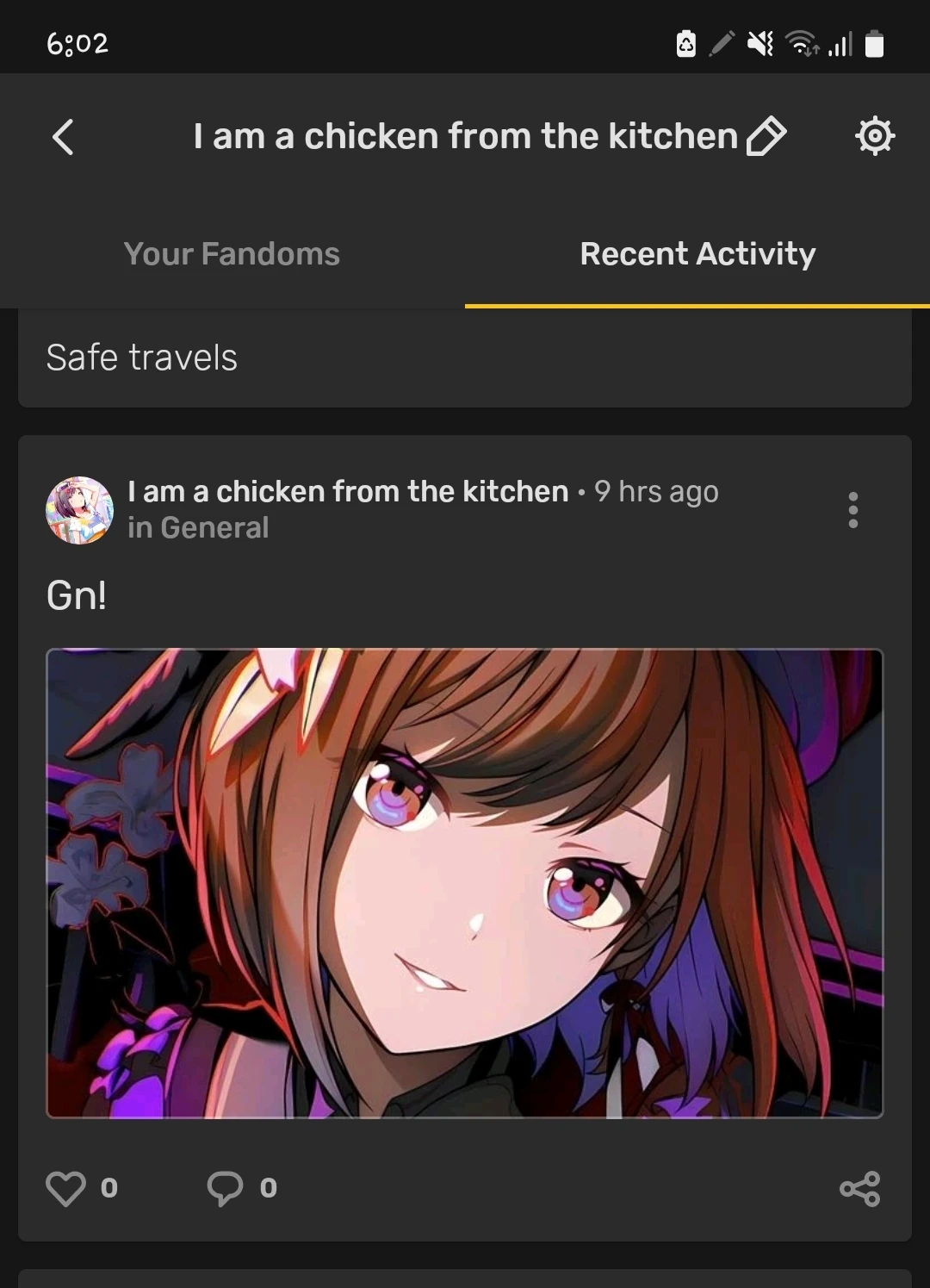 I love waking up and looking at my "gn" post from last night and seeing ...