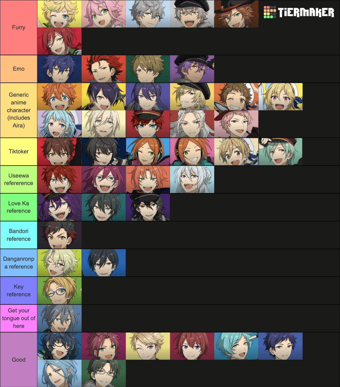 I made Jade rank Enstars characters (she does not know Enstars ...