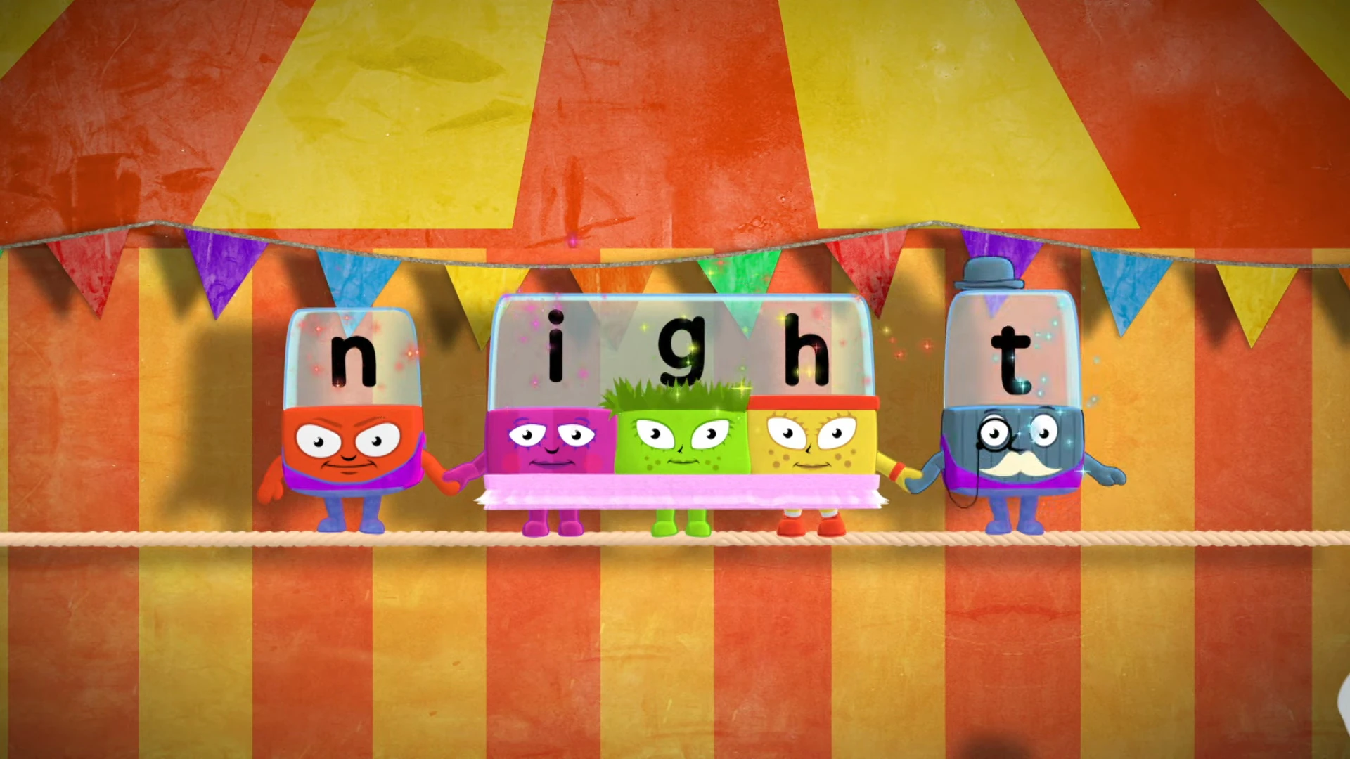 Night scene in Alphablocks Episode "Tightroom" | Fandom