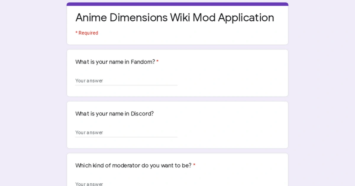 Moderator Application | Fandom