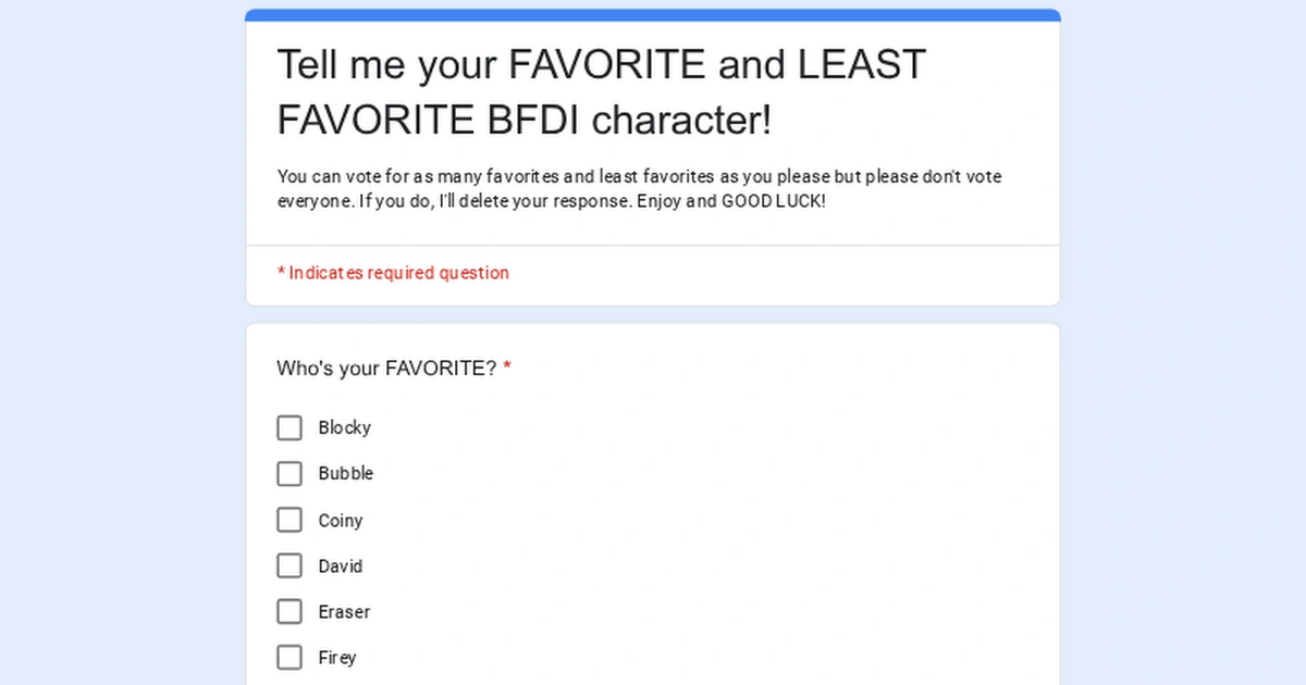 Rate every single character from BFDI! Good luck! | Fandom