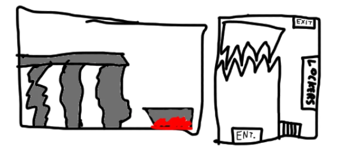 2 poorly drawn sketches of a room I want to make | Fandom