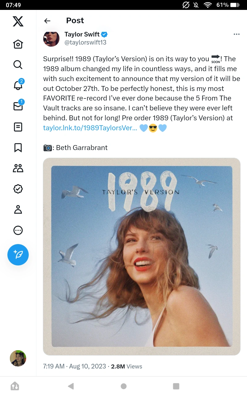 1989 (Taylor's Version) October 27th | Fandom