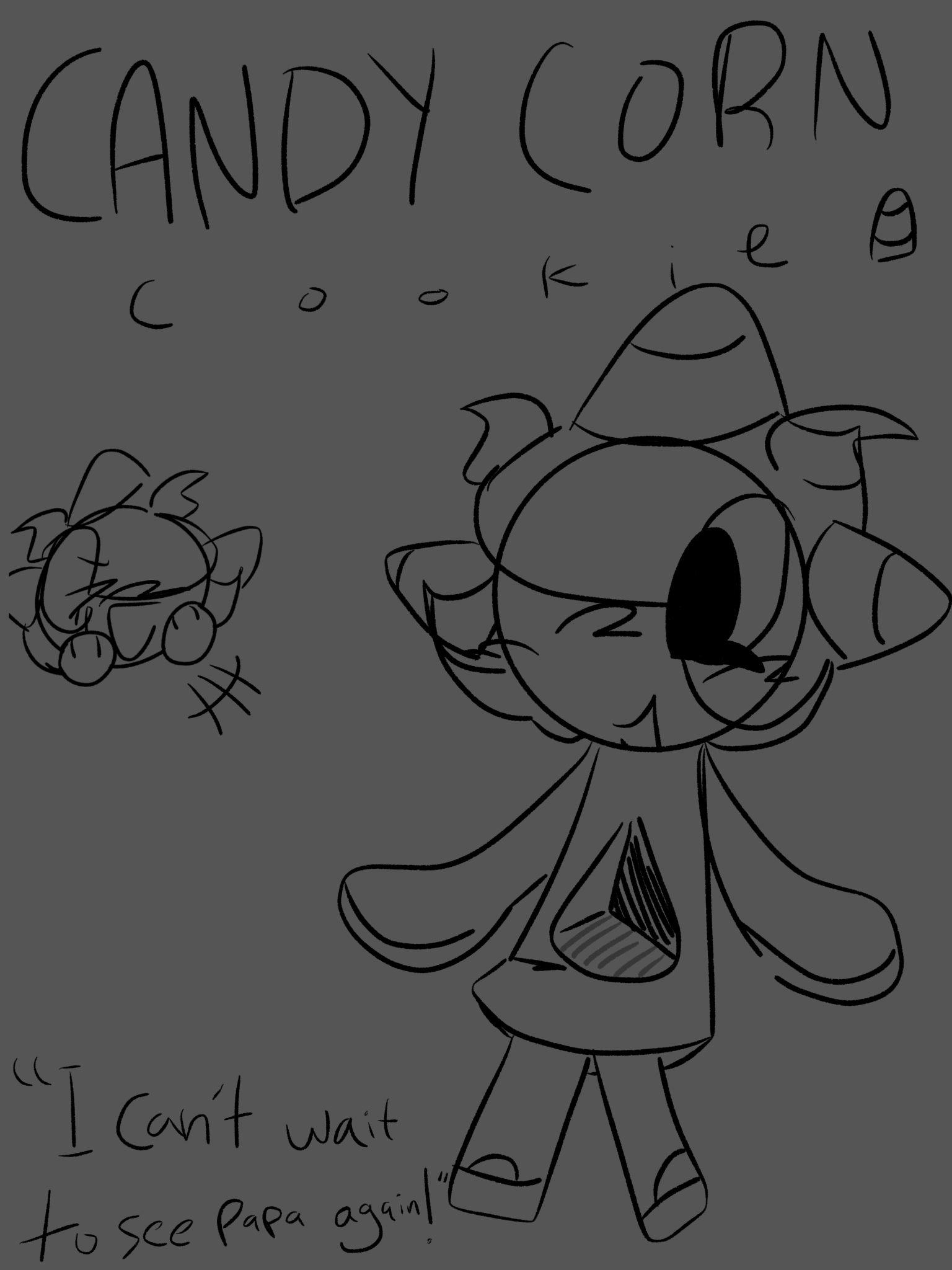 Quick doodle of one of my OCs: Candy corn cookie! | Fandom