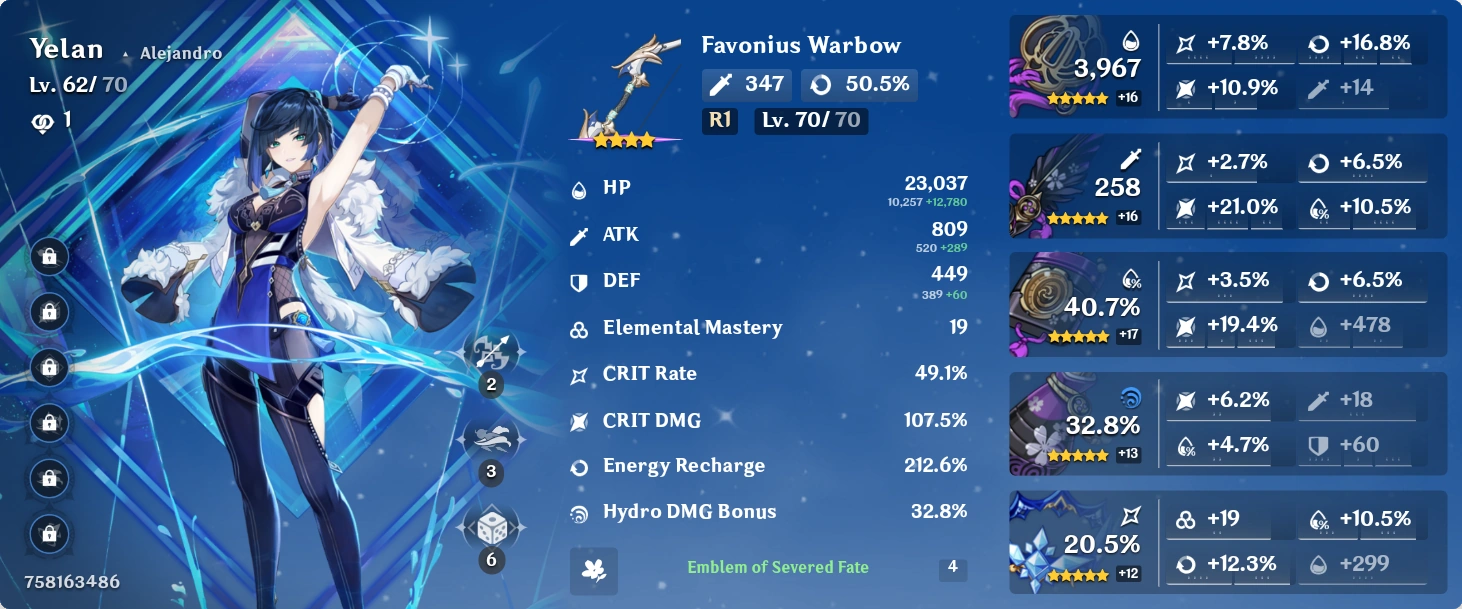 My current Yelan build | Fandom