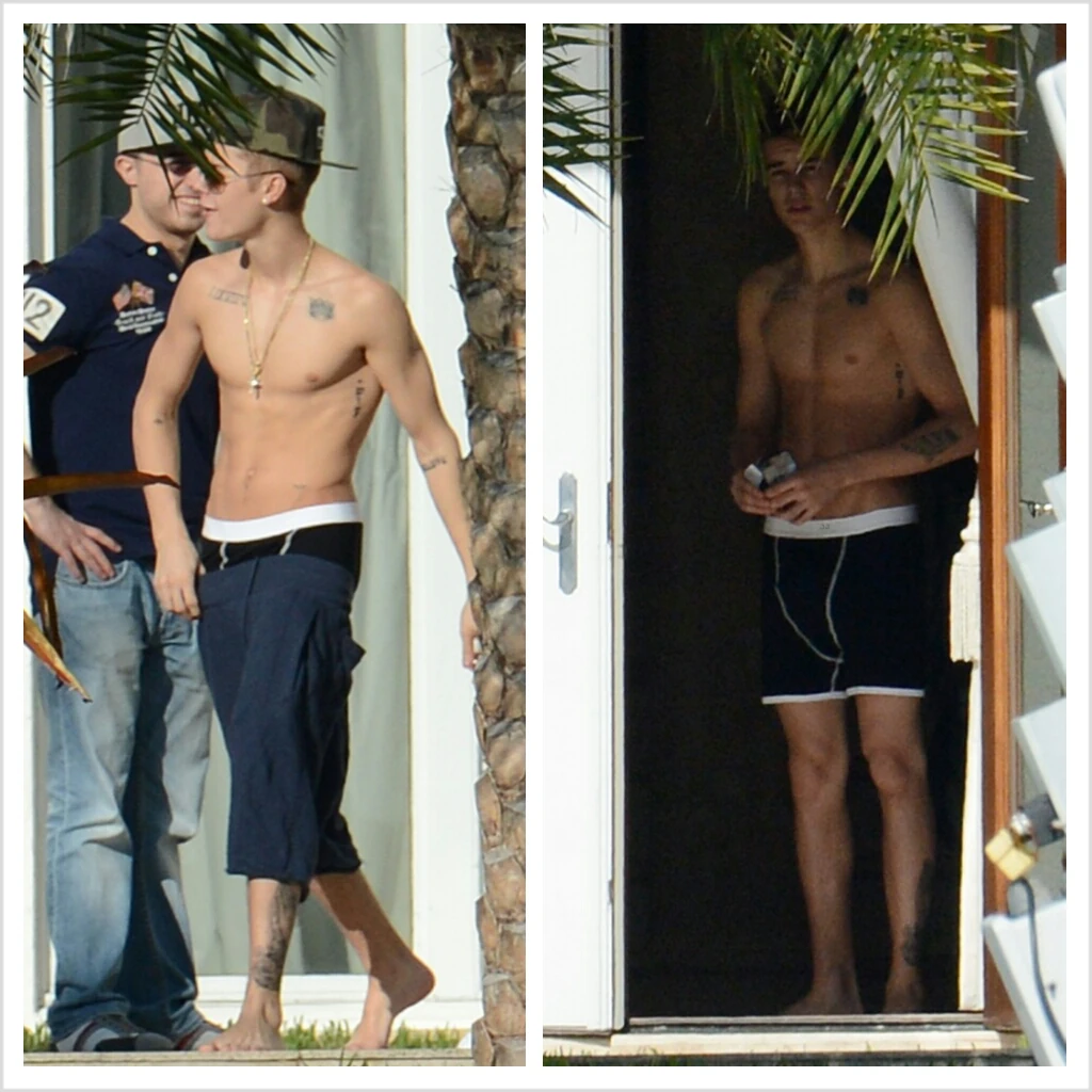 Justin Bieber Shirtless In Boxers