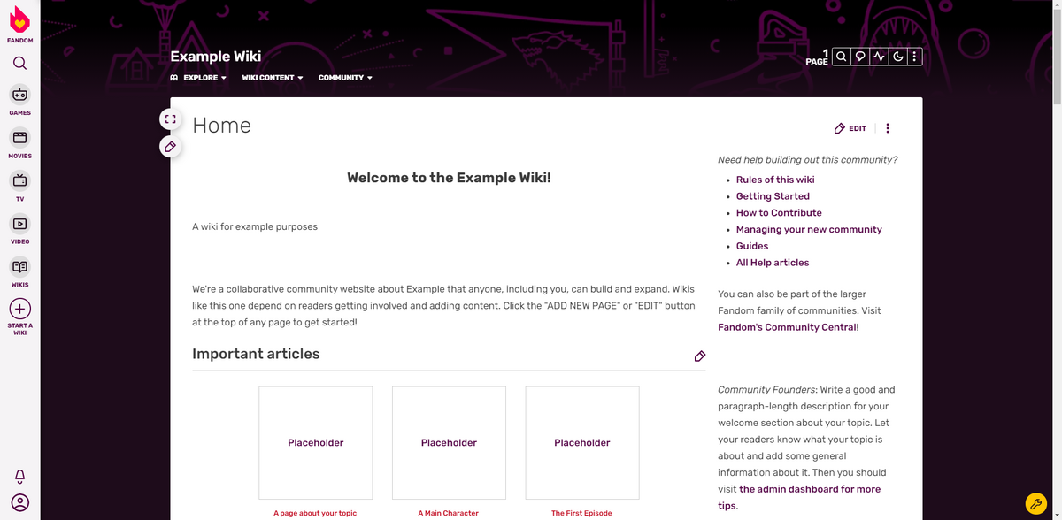 Help:Main page | Community Central | Fandom