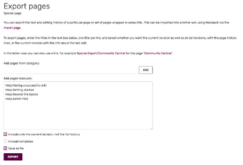 Help:Importing and exporting pages | Community Central | Fandom