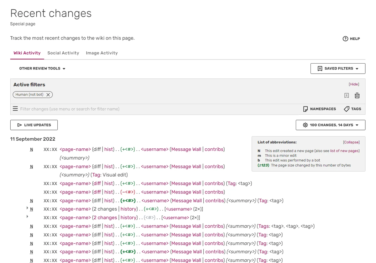 Help:Recent changes | Community Central | Fandom