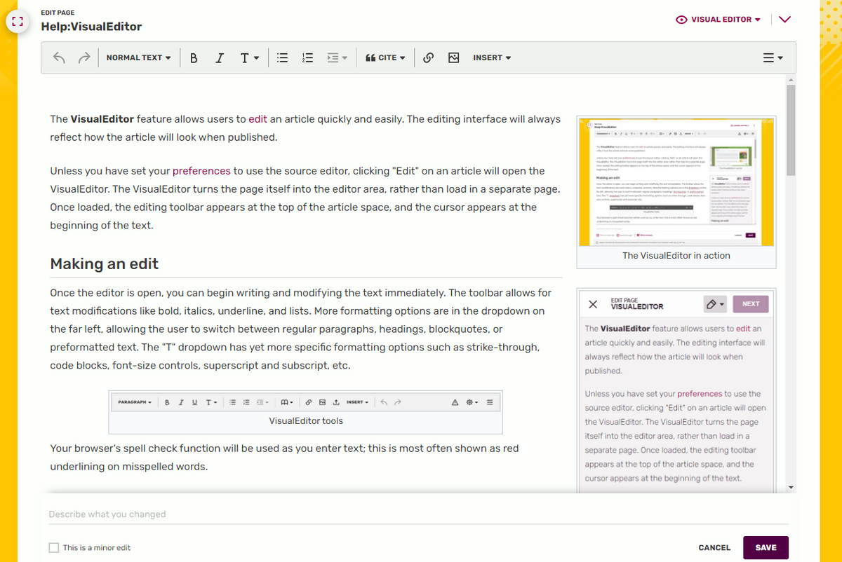 Help:VisualEditor | Community Central | Fandom