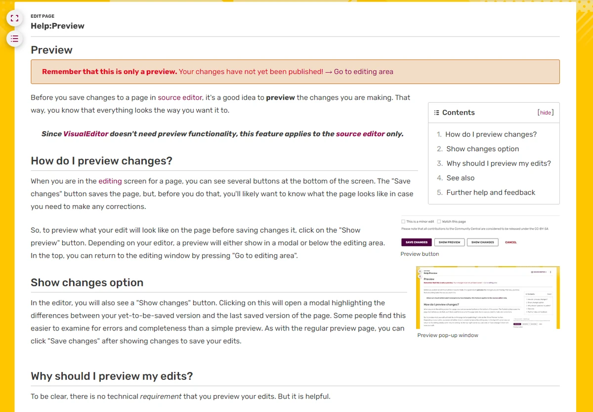Help:Preview | Community Central | Fandom