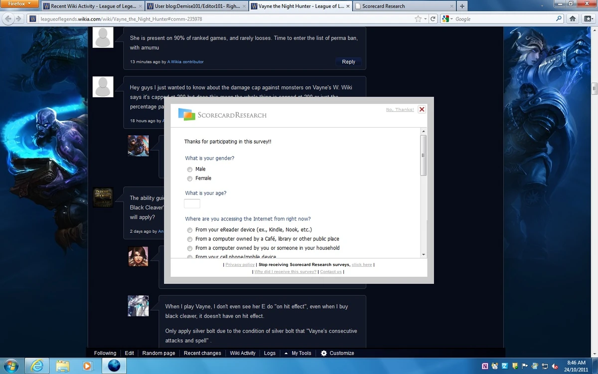 Admin Forum:Random Survey popup on a Wikia? | Community Central | Fandom
