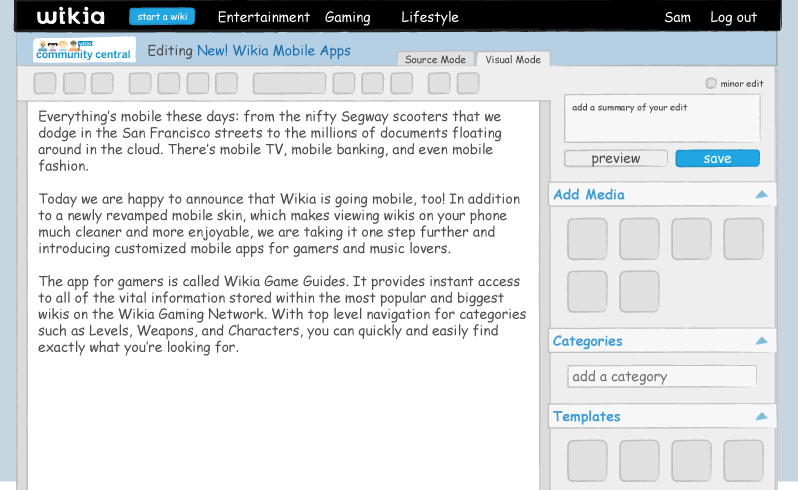 User blog:Sarah Manley/A Facelift for the Edit Page | Community Central ...