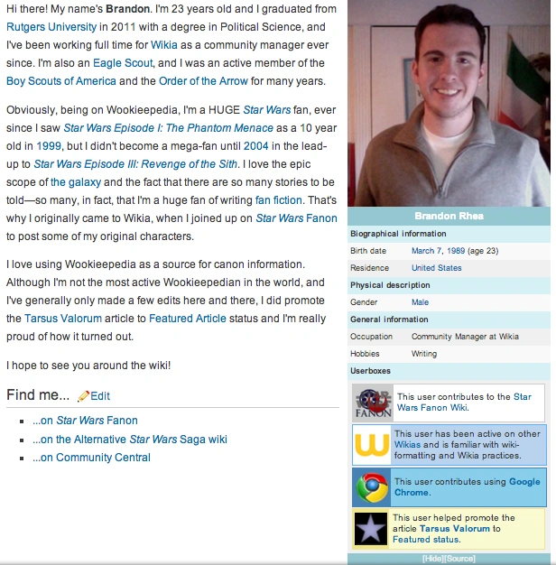 User blog:Brandon Rhea/Tips for a great user page | Community Central ...