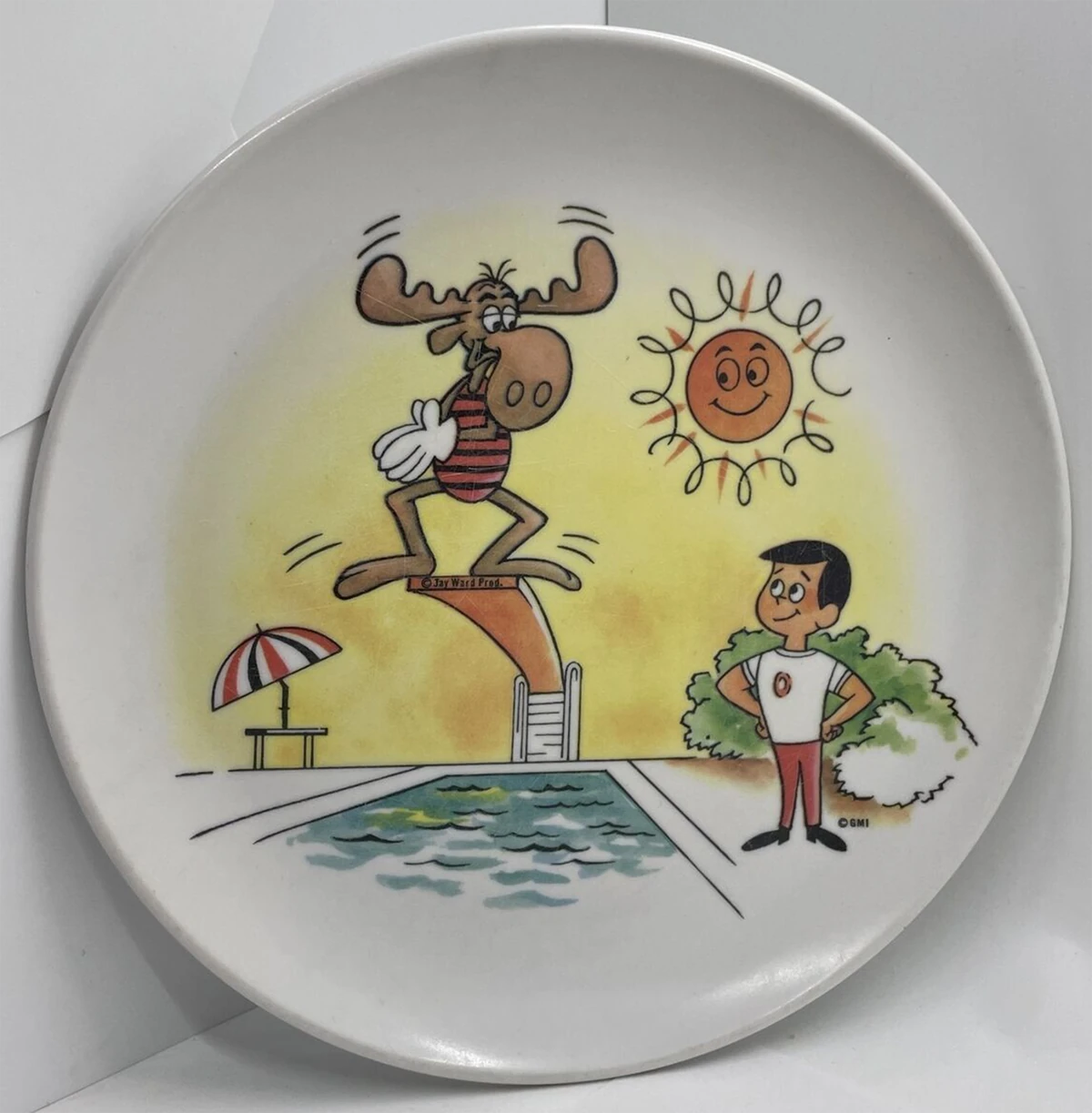 Cheerios - Rocky & Bullwinkle - 8" Melmac Plate and Bowl set | Cereal ...