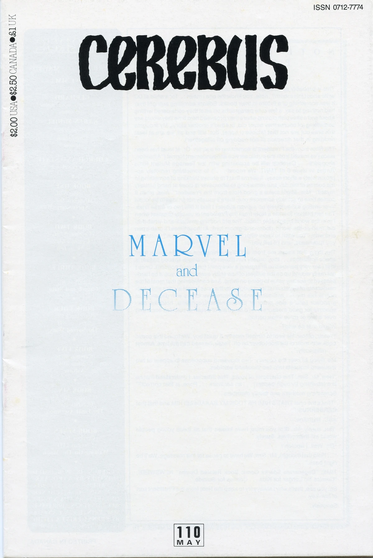 Cerebus No. 110 | Cerebus Wiki | Fandom