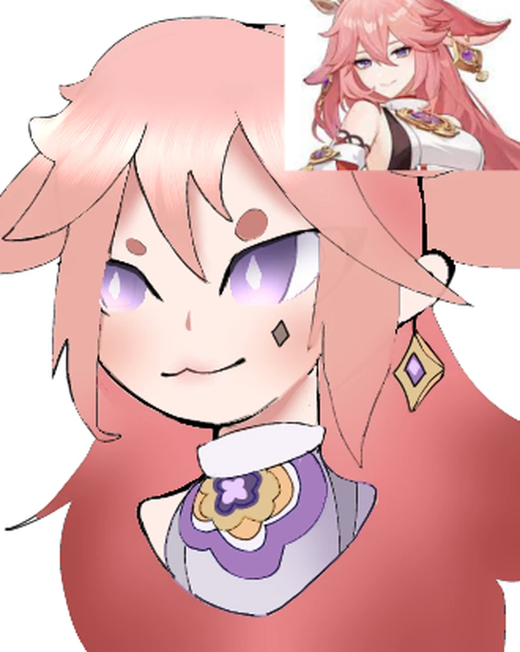 Drew yae miko in a different style | Fandom