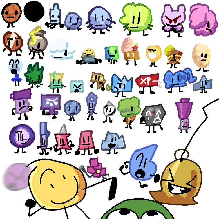should i (try) to draw every bfb character on a single image. | Fandom