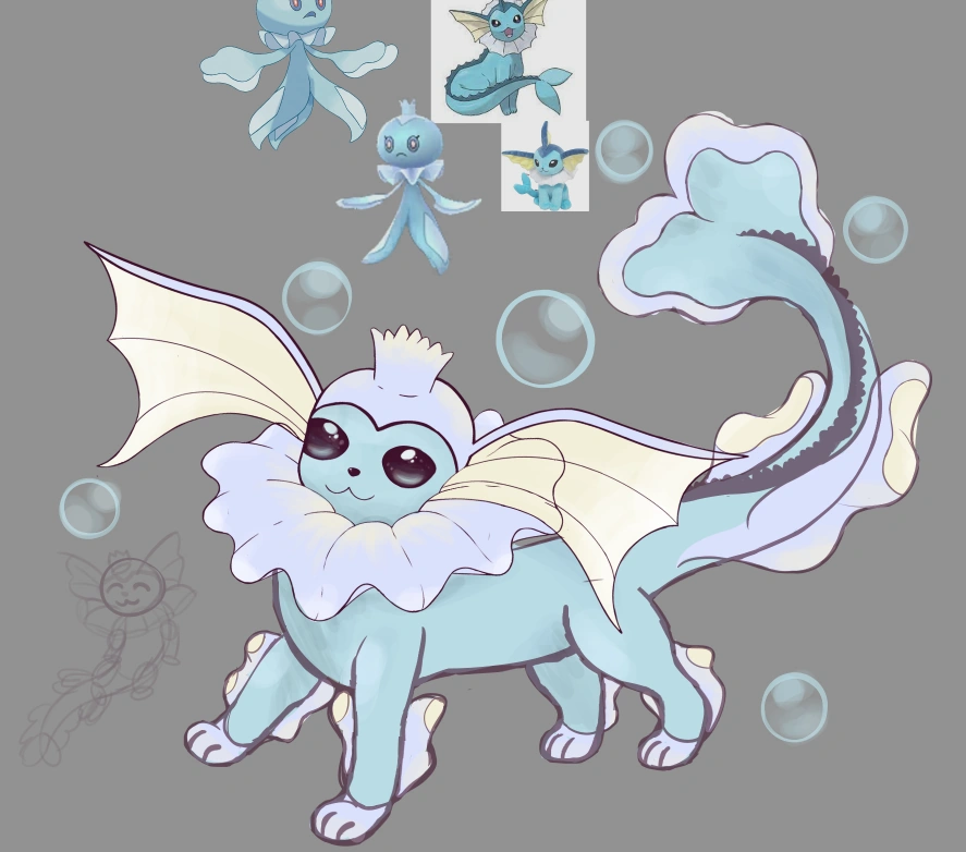 vaporeon and blue frillish fusion | Fandom