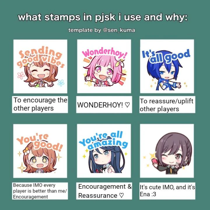 My favorite Proseka Stamps to use ^^ | Fandom