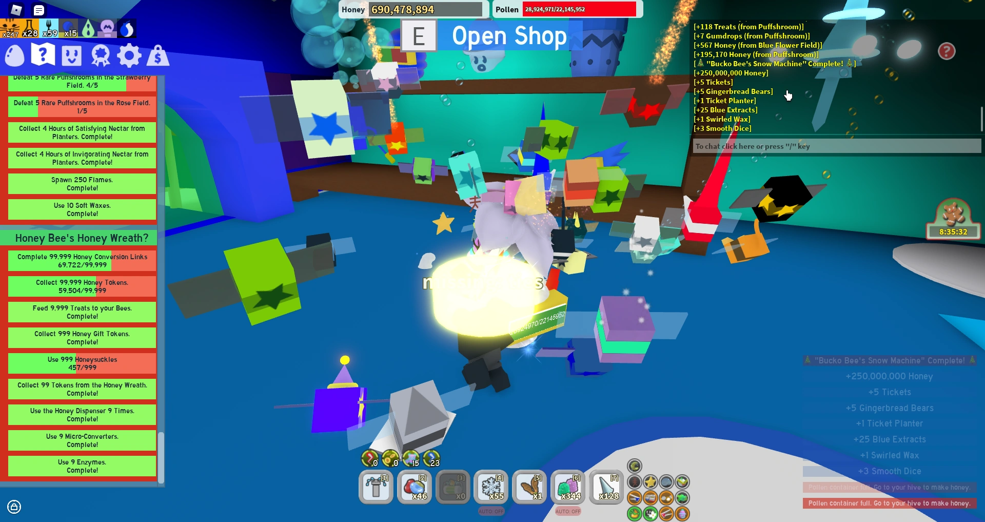 finished bucko bee snow machine with 8 hours left | Fandom