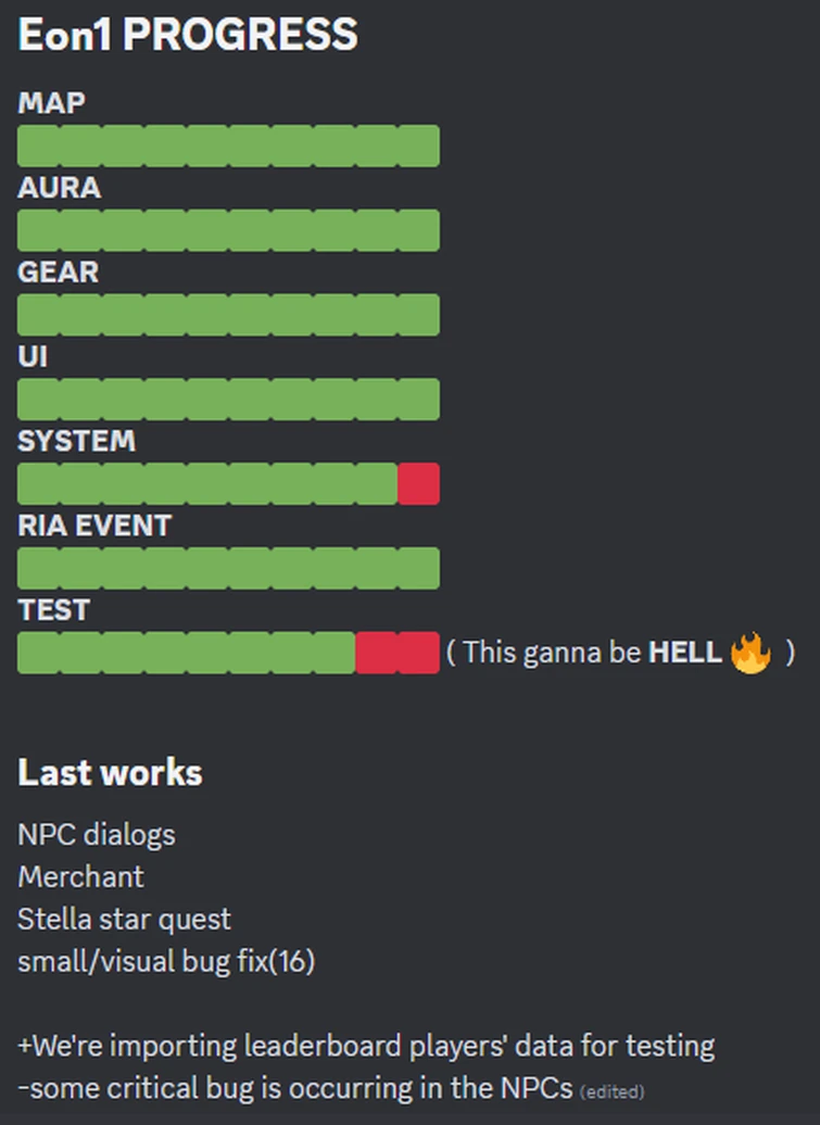 no idea if anyone posted this but eon 1 progress | Fandom