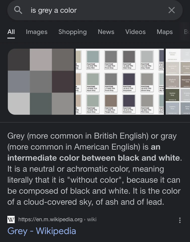 is gray a color | Fandom