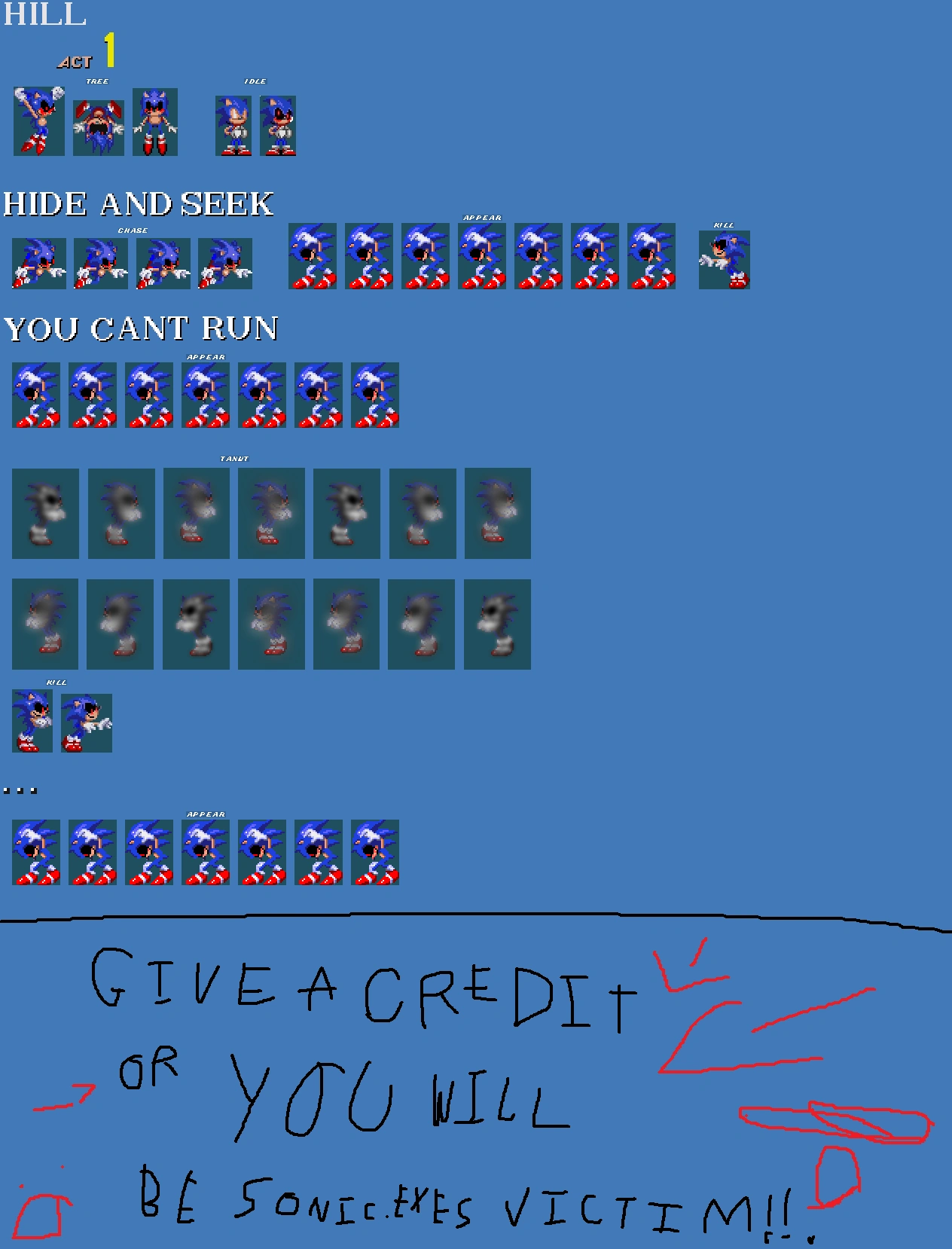 OG Sonic.EXE game (MY5TCrimson) sprites | Fandom