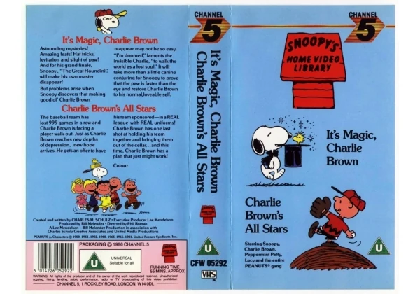 It’s Magic, Charlie Brown / Charlie Brown’s All Stars | Channel 5 Video ...